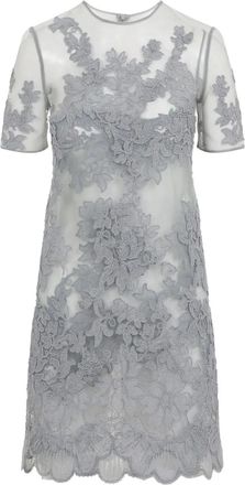 Ermanno Scervino Kleid mit Blumenapplikation - Grau