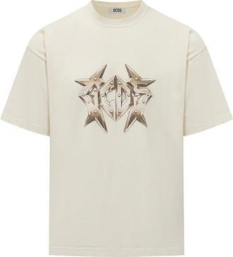 GCDS Gcds, Homme, Tops, Beige, Taille: S Studded Logo T-shirt