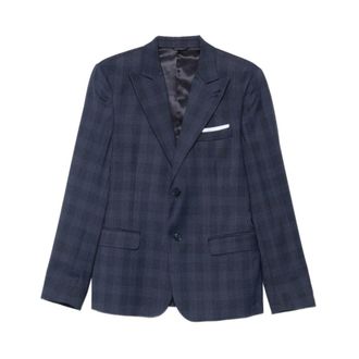 Daniele Alessandrini Karierter- einreihiger Blazer - - Jackets - Herren - Blau - 2XL