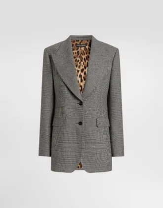 Dolce & Gabbana Sakko Aus Flanell Mit Einreihiger Knopfleiste In Prinz-von-wales-karo - Frau Blazer Mehrfarbig 40