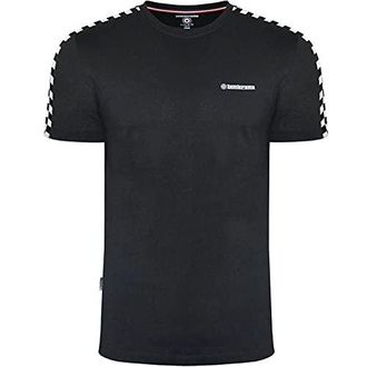 Lambretta T-shirt bicolore &agrave; manches &agrave; carreaux pour homme, Noir, L