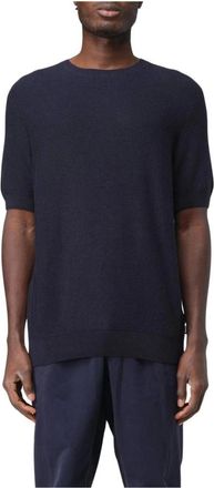 HUGO BOSS Homme, Pulls, Bleu, Taille: 2XL Short Sleeve Knit Sweater