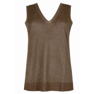 D.exterior Femme, Tops, Brun, Taille: 40 FR D&eacute;bardeur en maille lurex &agrave; col V