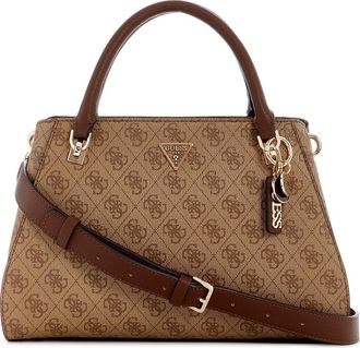 Guess Noelle II Luxury Satchel Latte Logo/Brown