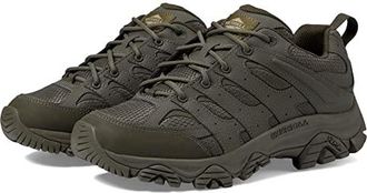 Merrell Mens Moab 3 Tactical Industrial Shoes, Waterproof Coated Leather & Mesh Upper Combat Outdoor Work Boots, Dark Olive, 8.5