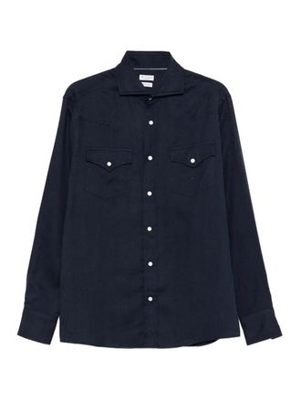 Brunello Cucinelli Chemise - Bleu Fonc&eacute;