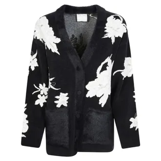Forte_Forte Femme, Pulls, Noir, Taille: 38 FR Le Cardigan Lotus en Chenille Jacquard
