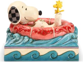 Enesco Peanuts by Jim Shore Snoopy und Woodstock in Floatie Figur, 10,2 cm, Mehrfarbig