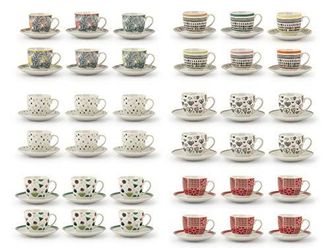 Royal Norfolk Royal Norfolk 729348 Kaffeetassen, Porzellan, sortierte Verzierungen, CC 90