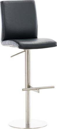 Clp Barhocker Cadiz Kunstleder I Thekenhocker Mit Fu&szlig;st&uuml;tze I Tresenstuhl H&ouml;henverstellbar I Barstuhl Mit Runder Bodenplatte, Farbe:schwarz, Gestell Farbe
