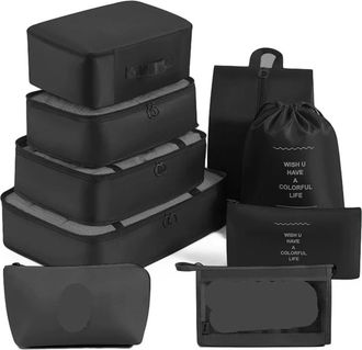Generic 9-teiliges Set Reise-Organizer, Aufbewahrungstaschen, Koffer, Toilettenartikel, Schuhe, Kleidung, Ordentlicher Beutel, Packw&uuml;rfel, H&uuml;llen, Zubeh&ouml;r(9PC