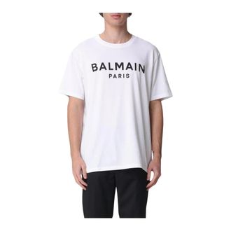 Balmain Paris Logo Tee - - Tops - Herren - Wei&szlig; - L