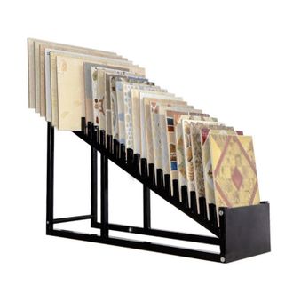 Generic Fliesenst&auml;nder, 24-teiliger Vertikaler Pr&auml;sentationsst&auml;nder, Stahlbodenlagerung, for Ausstellungsr&auml;ume Im Einzelhandel, Tragkraft 600 Kg(42x94x55cm)