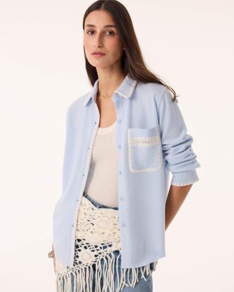 Kujten Chemise femme surpiqure contrast&eacute;e - Chemise Amina