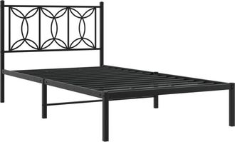 vidaXL Cadre de lit m&eacute;tal sans matelas avec t&ecirc;te de lit noir 100x190cm vidaXL