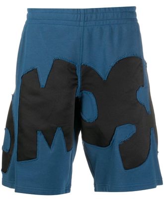 Moschino short &agrave; logo appliqu&eacute; - Bleu