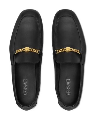 Versace Loafer - Flat Leather Shoes - Gr. 40 (EU) - in Schwarz - f&uuml;r Damen