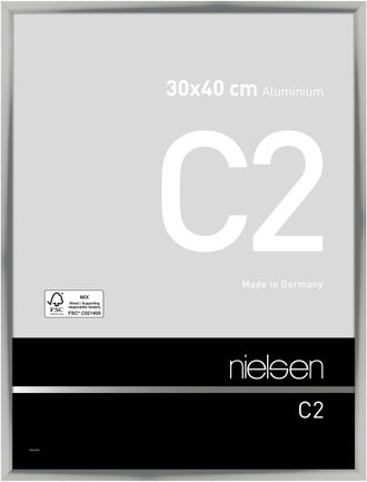 Nielsen Design Bilderrahmen, 30 x 40 cm, Aluminium, Silber glanz, Fotorahmen zum Aufhängen im Hoch- & Querformat, Echtglas, C2