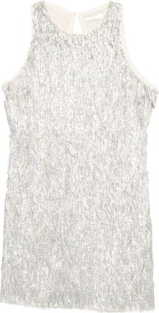 Patrizia Pepe Femme, Robes, Blanc, Taille: 42 FR Mini robe en tulle avec cascade de sequins