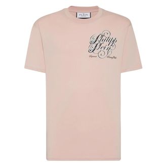Philipp Plein Homme, Tops, Rose, Taille: 3XL T-shirt Col Rond Club The Course Stones