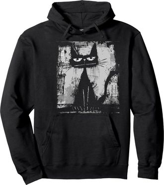 Smooth HQ Katzen-Silhouette, stilvolles Grunge-Design, abstrakte Kunst Pullover Hoodie