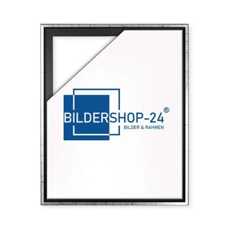 Bildershop-24 Schattenfugenrahmen LEVI 30,5x91,5cm Schwarz Silberglanz Antik