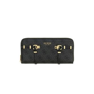 Guess Leona Logo Slg Lrg Zip Around - - Accessories - Damen - Schwarzk - ONE SIZE