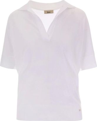 Herno Femme, Tops, Blanc, Taille: 40 FR Polo &agrave; manches courtes