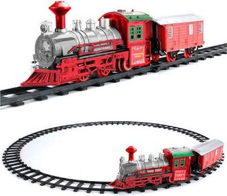 Trade Shop Trade Shop Traesio - Trade Shop - weihnachtszug unter dem baum elektrischer zug mit lichtern rot und WEI&szlig;