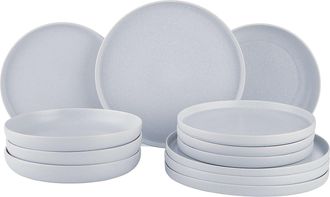 Butlers Geschirrset 4 Personen Tellerset CASA NOVA Steinzeug Geschirr Set 12-tlg. Tafelservice | Kuchenteller Speiseteller Pastateller | reaktive Glasur, Mikr