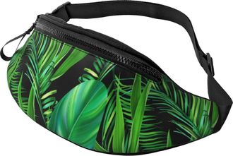Generic G&uuml;rteltasche Multifunktionale Bauchtasche Tropische Mon- Palmenbl&auml;tter Mode Waist Fanny Pack F&uuml;r Wandern Camping Reisen 14X35Cm