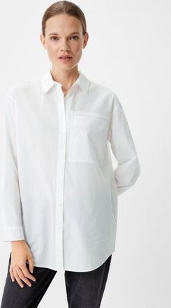 Comma Langarmbluse Bluse Baumwollbluse mit Paspeltasche