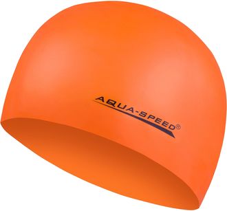 Aqua Speed MEGA Orange Badekappe | Damen & Herren | wasserdichte Schwimmkappe | Bademütze | Badehaube | Swimming Cap Waterproof for Kids | Orange 75