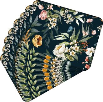 MG Design Set aus 8 Kork-Platzsets - Flowers 1 - 30 x 40 cm - hitzebeständig & abwischbar, mit Korkrückseite