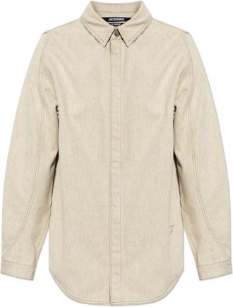 Jacquemus Femme, Blouses et Chemises, Beige, Taille: 40 FR Chemise Amelo-de-N&icirc;mes