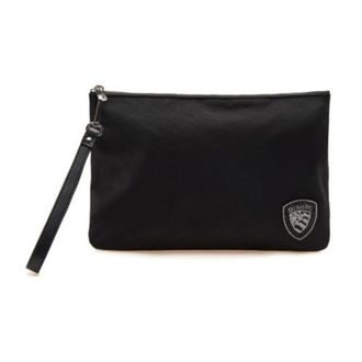 Blauer Flow Clutch Handtasche Synthetisches Gewebe Schwarz Einfarbig - - Accessories - Damen - Schwarzk - ONE SIZE