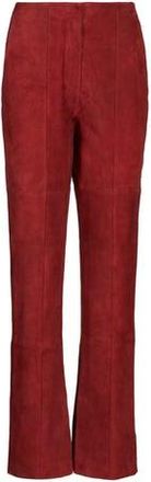 Topshop Schlaghose aus Wildleder-Rindsleder in Orange