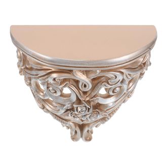 NUOBESTY MUSISALY Imperiales Vintage Wandregal mit Kaiserlichem Scrollmuster Geometrisches Wanddekor und Schwebendes Regal f&uuml;r Flur Wohnzimmer und Badezimmer B