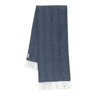 Lanvin &Eacute;charpe &agrave; franges &agrave; chevrons - Femme - Accessoires - Bleu - Taille: ONE Size