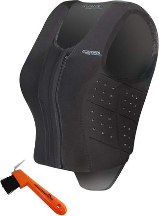Komperdell Sicherheitsweste FRONTZIPP Slim FIT schwarz M + Hufkratzer Reiterladen24