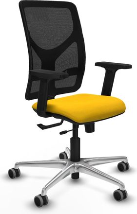 Piqueras y Crespo Atmungsaktiver B&uuml;rostuhl mit 2D-Armlehnen, h&ouml;henverstellbare Lendenwirbelst&uuml;tze, ausgestattet mit Syncro/Traslack und Schneideschaum, mit Rollen von 6