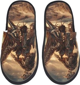 Generic Pantoufles De Maison Cheval Squelette Western Antid&eacute;rapant Pantoufles De Voyage Cozy Maison Slippers Pour Femmes H&ocirc;tel Invit&eacute; M