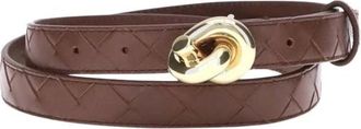 Bottega Veneta Femme, Accessoires, Brun, Taille: ONE Size Ceinture en cuir tress&eacute; avec boucle