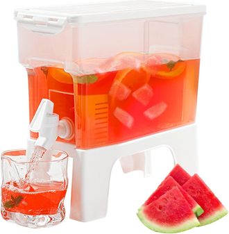 Generic K&uuml;hlschrank Getr&auml;nkespender - Eingebautes Filterdesign, Krug Kaltes Getr&auml;nk, Leckagesystem, Transparenter Warnbeh&auml;lter | Perfekte Sommerpartys, Famili