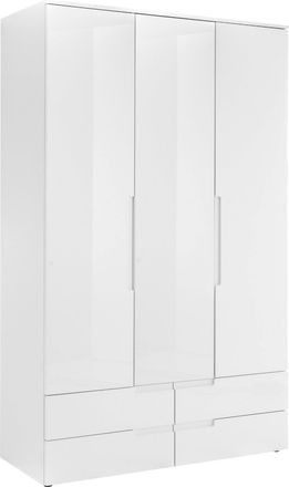 MID.YOU Mid.you Dreht&uuml;renschrank, Wei&szlig; Hochglanz, 4 F&auml;cher, 4 Schubladen, 126x208x57 cm, Blauer Engel, BQ - B&uuml;ndnis f&uuml;r Qualit&auml;t, Made in Germany, Schlafzimme