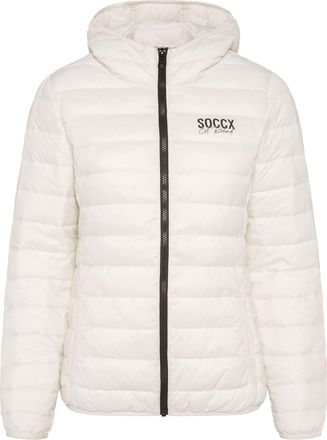 soccx Damen Leichte Steppjacke mit Kapuze Kitt XXL