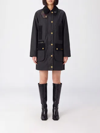 Barbour Veste Beaufort en coton cir&eacute; avec col en velours c&ocirc;tel&eacute;