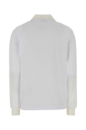 Jil Sander Womens White Piquet Polo Shirt 100 Exterior: Cotton T-shirts And Polos