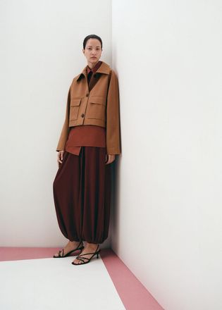 Mango Veste en coton poches marron moyen - Femme - XXS - MANGO