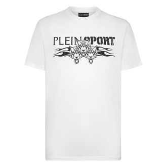Plein Sport Homme, Tops, Blanc, Taille: S T-Shirt Col Rond Tiger